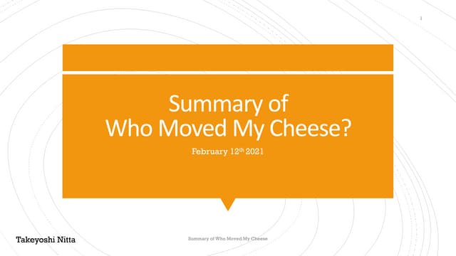 Who moved my cheese ppt | PPT