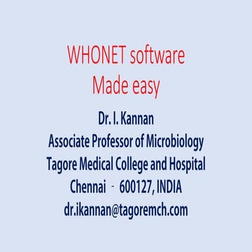 WHONET for antibiotic policy-Its installation and usage guide | PDF