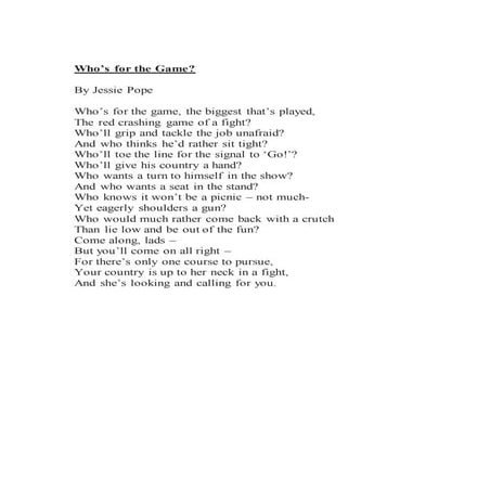 Who’s for the game | DOCX