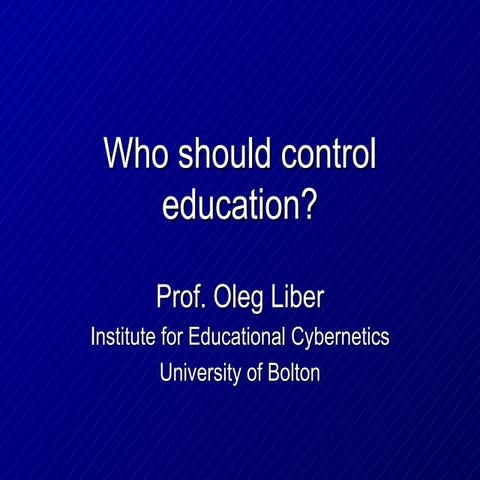 Who should control education | PPT