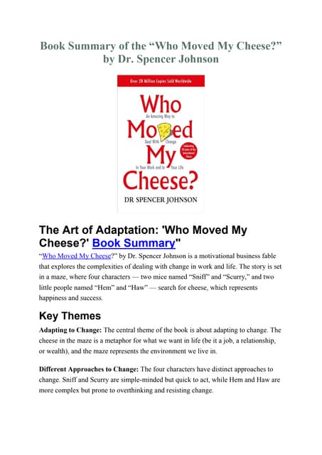 Who moved my cheese | PPT