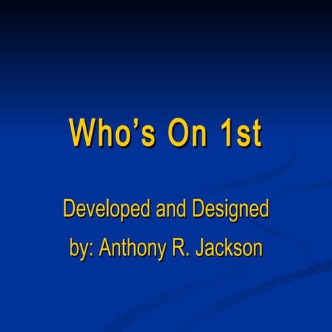 Who’s on 1st part1 | PPT