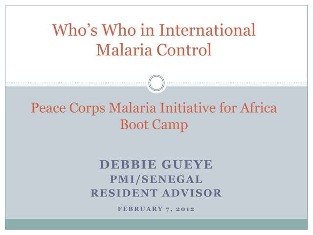 National malaria control programe | PPTX