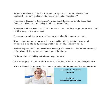 Who was Ernesto Miranda and why is his name linked to virtually ever | DOCX