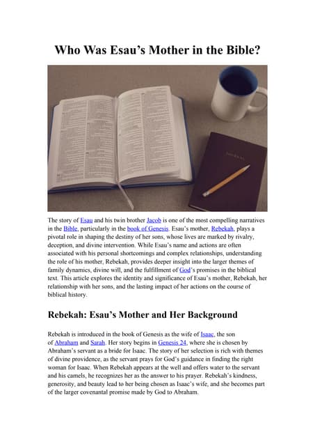 Who Was Jacob’s Mother in the Bible.docx
