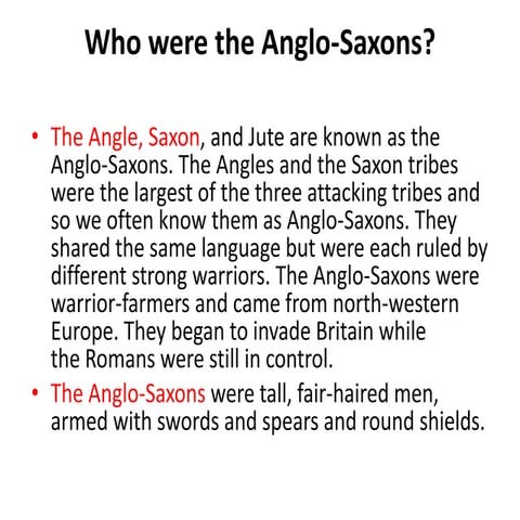 Who were the anglo saxons | PPTX