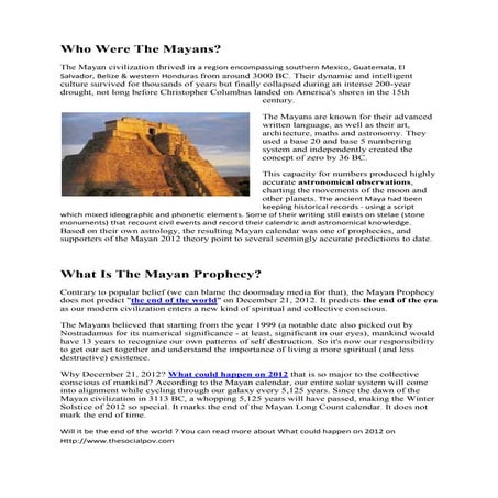 Who were the mayans | PDF