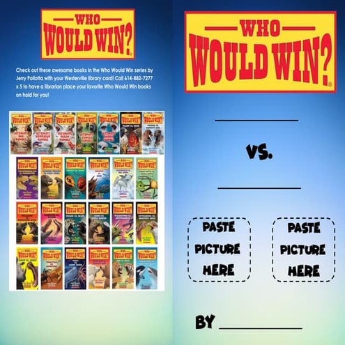 Who Would Win Printable Craft Booklet | PDF | Equine Sports | Sports