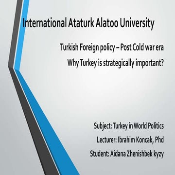 Turkish foreign policy-Post cold war era | PPTX