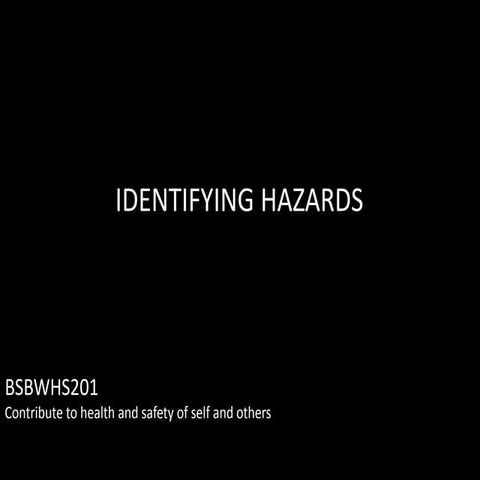Identifying WHS hazards | PPSX