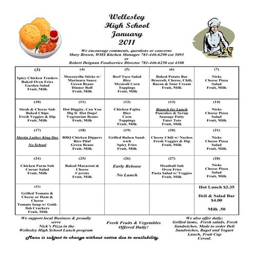 WMS January Lunch Menu | PDF