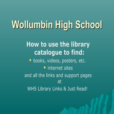 WHS My Library/Web Enquiry | PPT