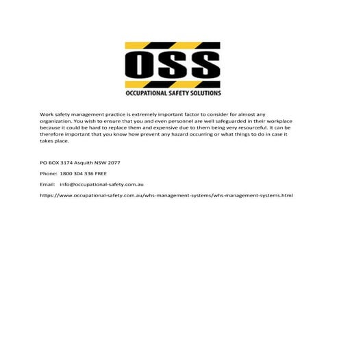 Whs management planning | PDF