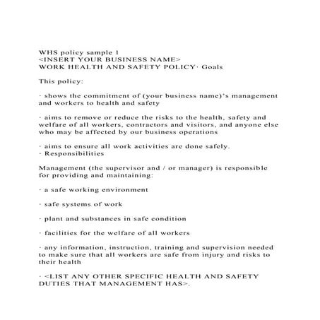 WHS policy sample 1INSERT YOUR BUSINESS NAMEWORK HEALTH AN.docx