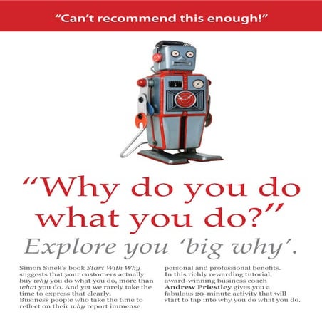 Why I Do What I Do: Start With Your Big Why Activity | PDF