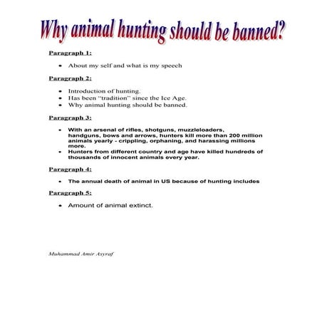 Why Animal Huntings Should Be Banned | DOC