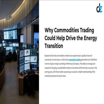 Domen Zavrl - Why Commodities Trading Could Help Drive the Energy ...