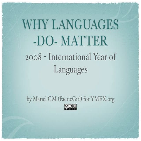 Why Languages Do Matter | PPT