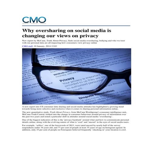 Why oversharing on Social Media is bad...for everyone | PDF