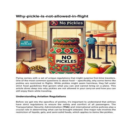 Why Pickle Is Not Allowed in Flight: Understanding the Restrictions and ...