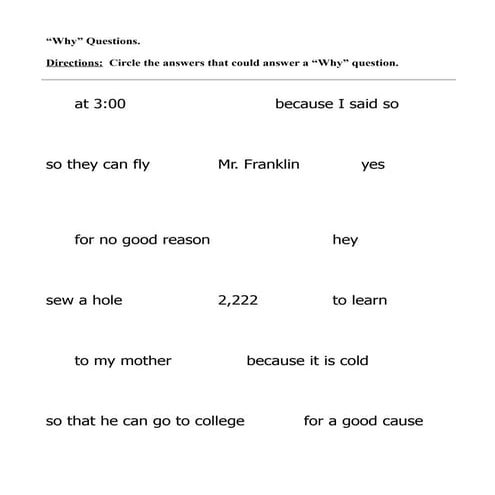 Why question-answers 2 | PDF | Education
