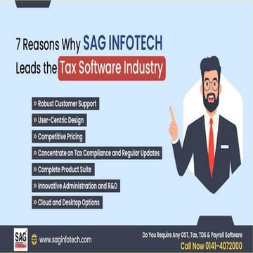SAG Infotech: The Trusted Choice for CA and CS Tax Software | PDF