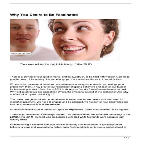 Why You Desire to Be Fascinated | PDF | Spirituality | Religion ...