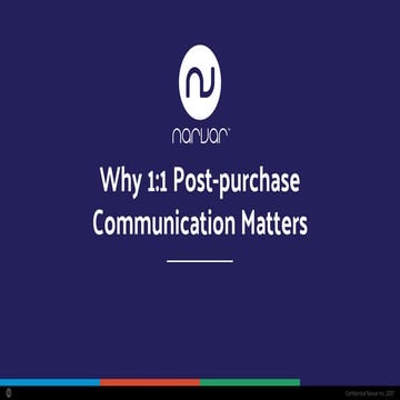 Why 1:1 Post-purchase Communication Matters | PDF
