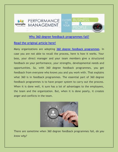7 Steps To Making 360 Degree Appraisals A Success! | PDF