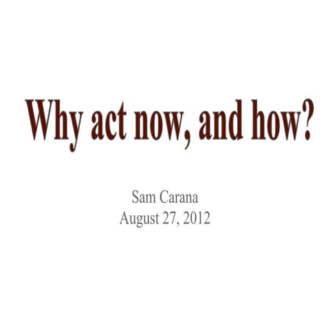 Why act now, and how | PDF