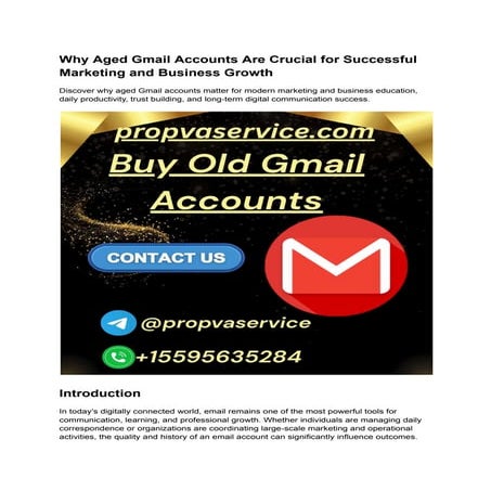 Why Aged Gmail Accounts Are Crucial for Successful Marketing and ...