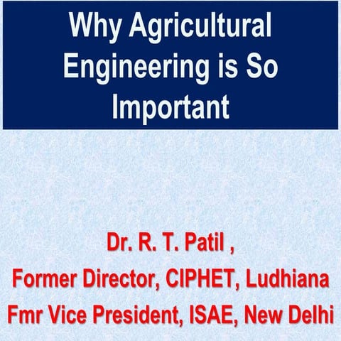 Why agricultural engineering is so important | PPT