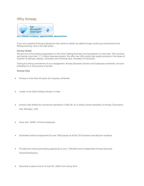 Amway business plan | PPSX