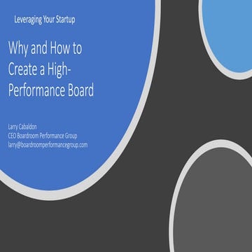 Why and how to create a high performance board | PPT