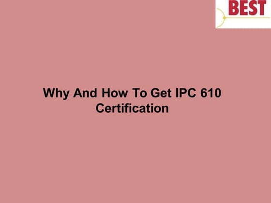 IPC A 610 Presentation Briefing on the Important point | PPTX