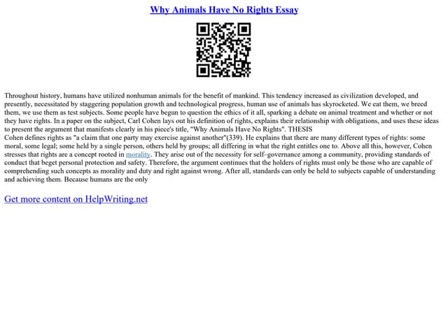 Why Animals Have No Rights Essay PPT why-animals-have-no-rights-essay-ppt