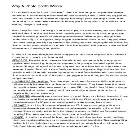 Why A Photo Booth Works | PDF