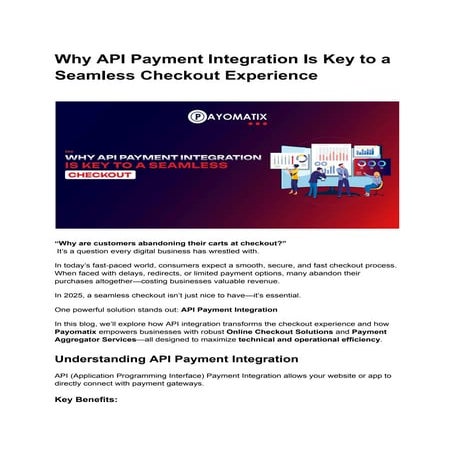 Why API Payment Integration Is Key to a Seamless Checkout Experience.pdf