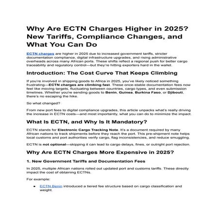 Why Are ECTN Charges Higher in 2025? New Tariffs, Compliance Changes ...