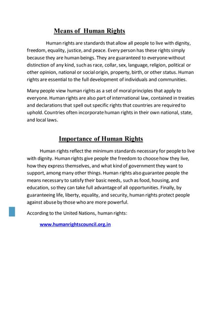 Principles of Human Rights | PPTX
