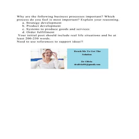 Why are the following business processes important Which process do.docx