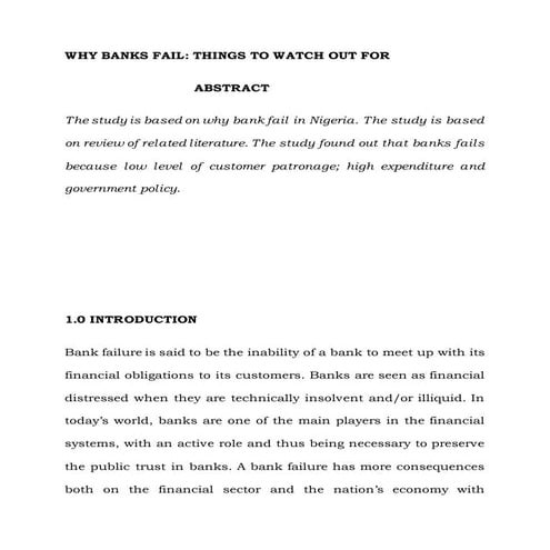 Why banks fail | DOCX