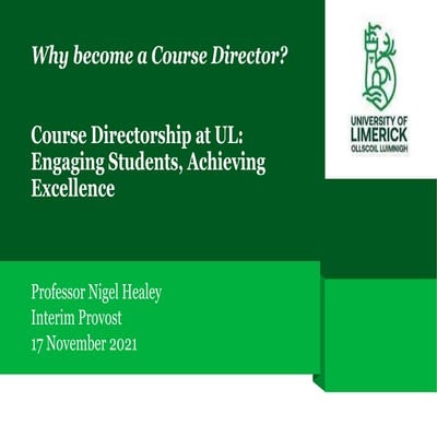 Why become a Course Director? | PPT