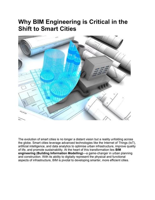 Building Information Modeling (BIM) for Infrastructure | PDF