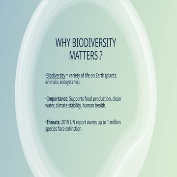 WHY BIODIVERSITY MATTERS , powerpoint | PPTX