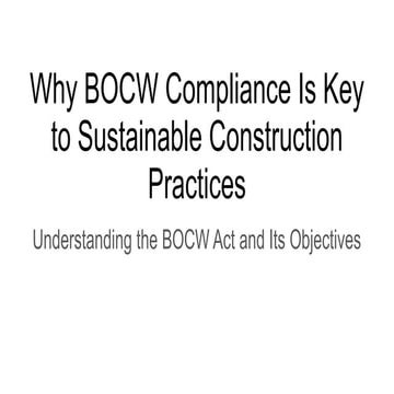 Building and Other Construction Workers Act, 1996 | PPTX