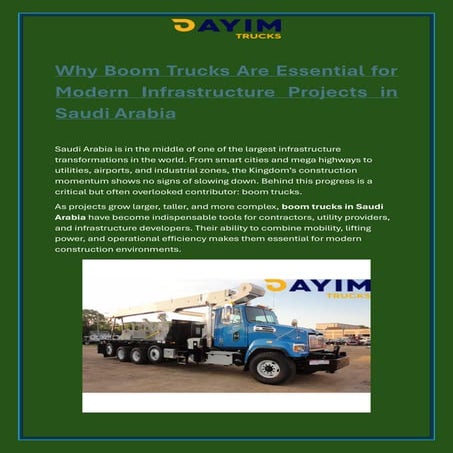 Why Boom Trucks Are Essential for Modern Infrastructure Projects in ...