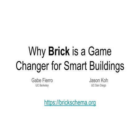 Why the Brick Schema is a Game Changer for Smart Buildings? | PDF