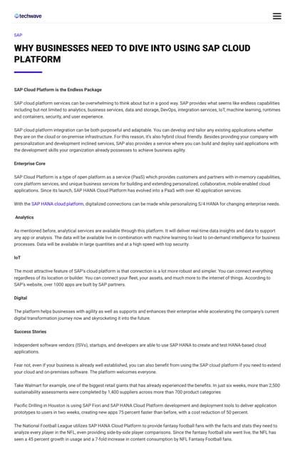 What is SAP HANA Cloud? | PPT