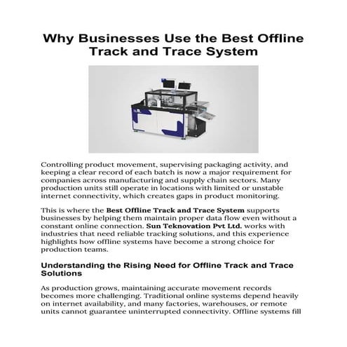 Why Businesses Use the Best Offline Track and Trace System.docx